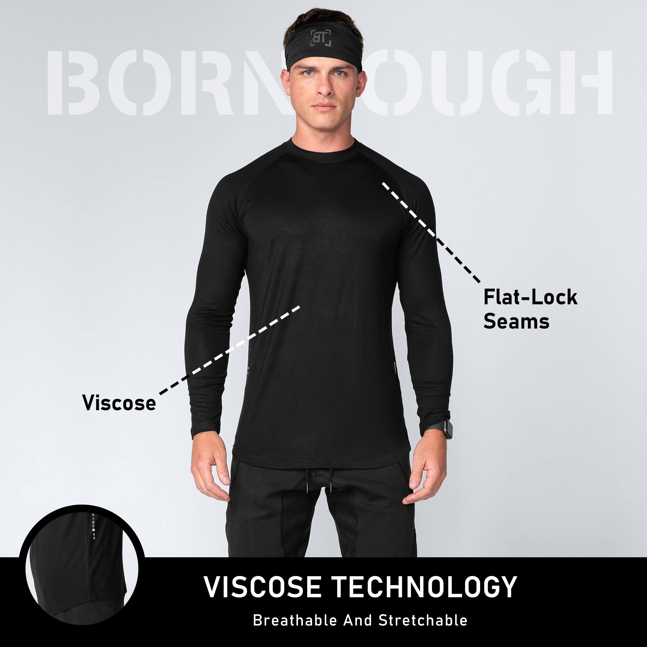 Men’s Workout Core Fit Long Sleeve Shirt, Athletic Bodybuilding Long Sleeve Shirt for Men, Running Core Fit Long Sleeve Shirt (as1, alpha, x_l, regular, regular, Black)