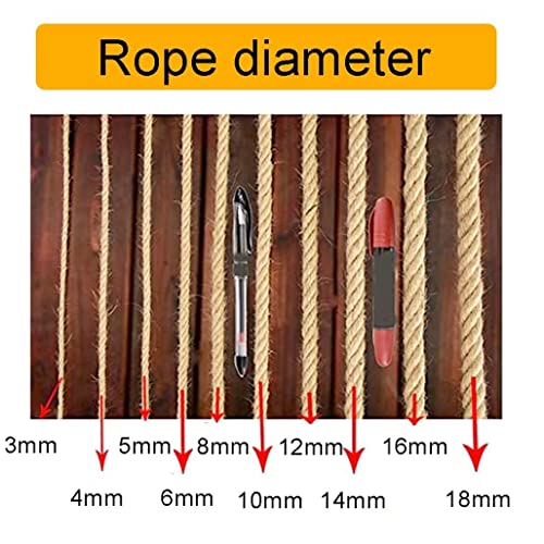 OUYOXI Balcony Anti-Fall net Hemp Rope Net Industrial Wall Decor for Living Room/Dining Room/The Home,Mesh Netting for Stuffed Animals,Natural Jute Material,8mm/20cm,Multiple Sizes(Colour