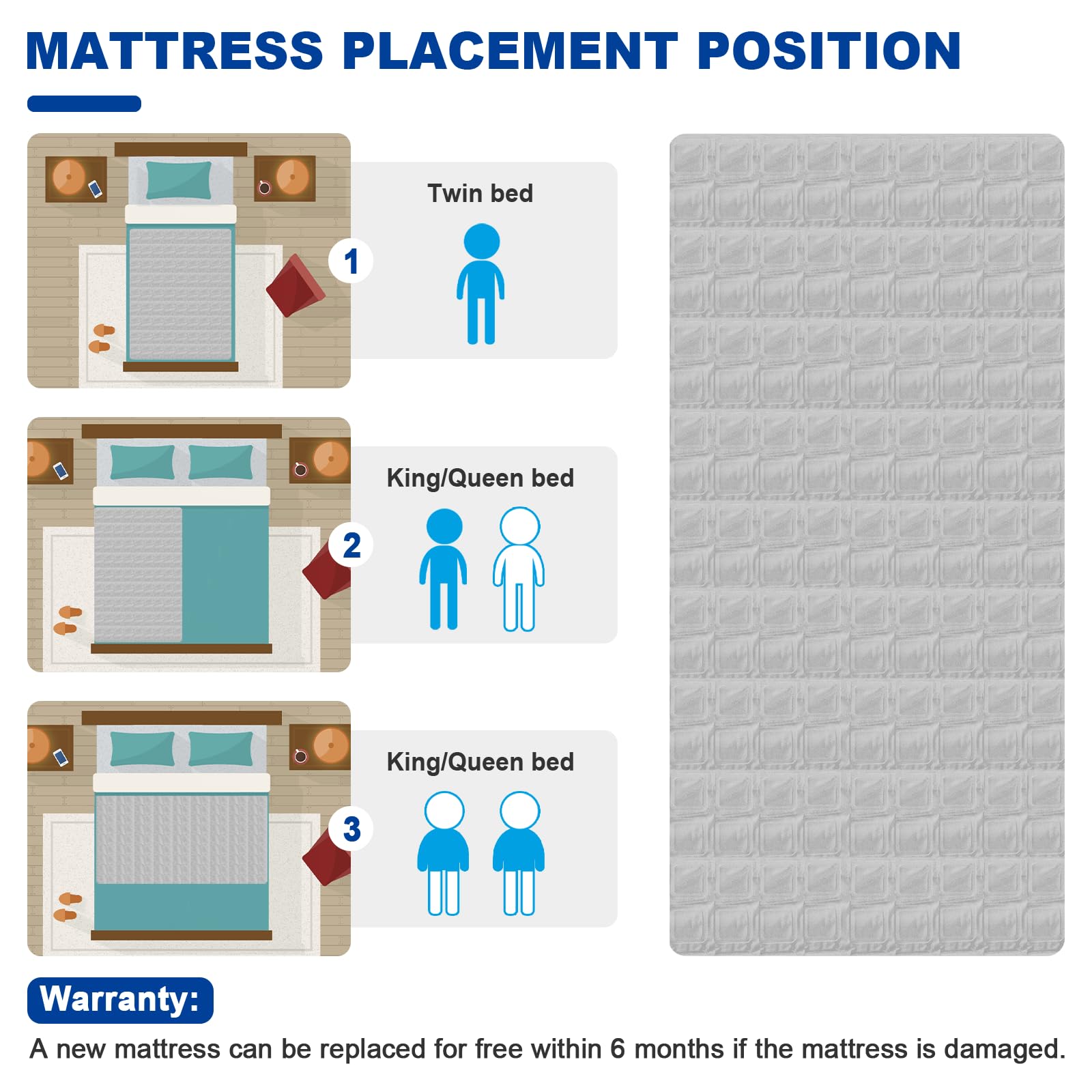 Tragaomx Cooling Mattress Pad Bed Cooling System Night Sweats and Hot Sleepers Relief Cooling Pad,Single Size 63x27in,Matterss 5 Years Warranty