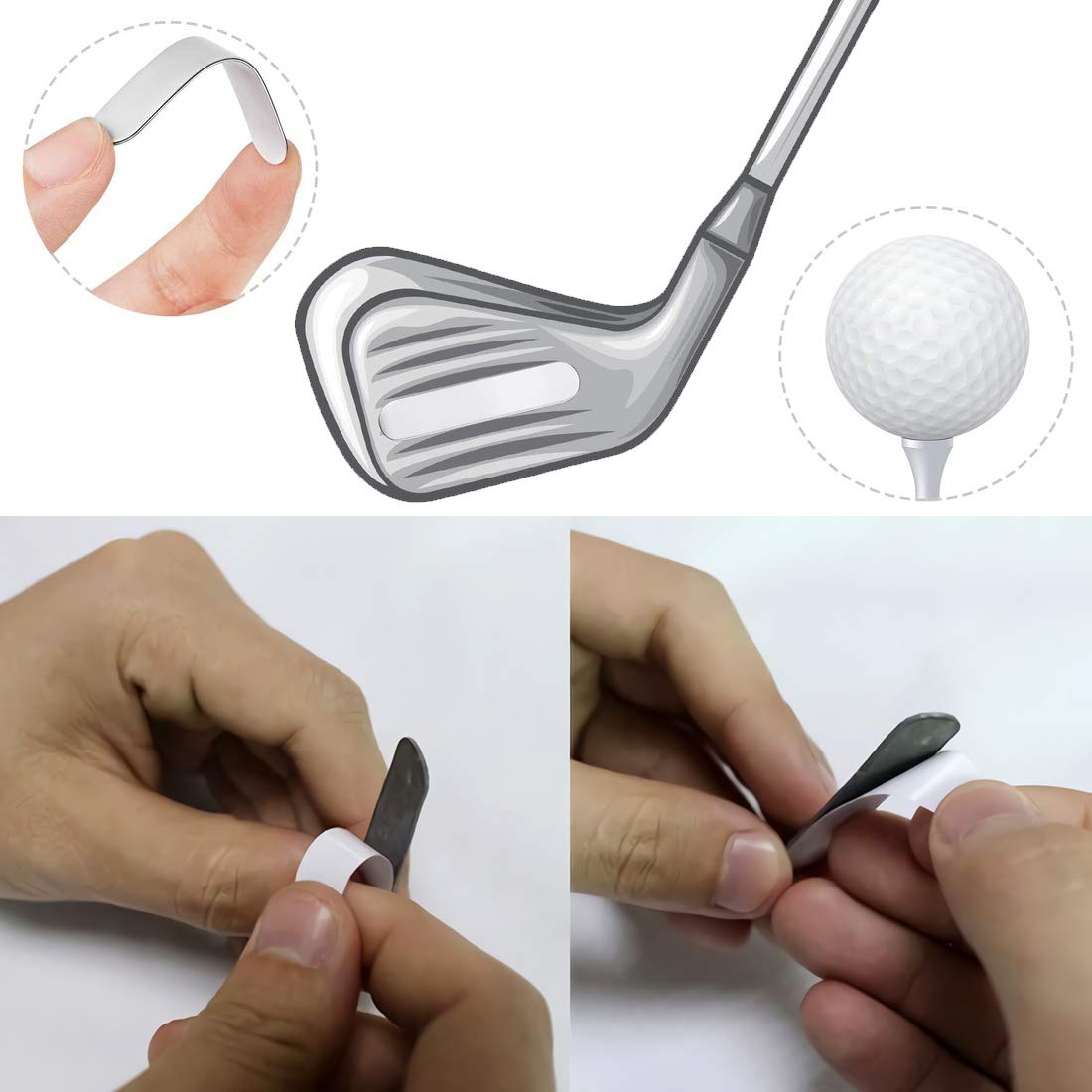 Golf Weighted Lead Tape Strips 6 Adhesive Add Swing High Density for Tennis Racket Iron Putter Golf Clubs Head Golfs Training Equipment Adjust Weight Feel Ball Flight