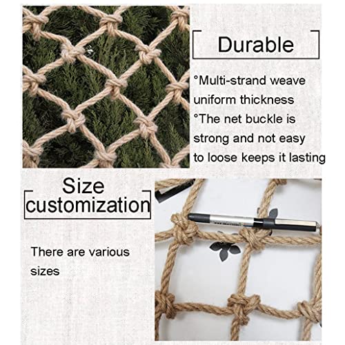 OUYOXI Hemp Cargo Net Hemp Rope Net Trailer Netting Net Climbing Mesh Nets Netting Outdoor Rope Netting Climbing Hemp Rope Net Ceiling Decorative Nets Kids Decoration Dia 6mm,Mesh 8cm(3.1