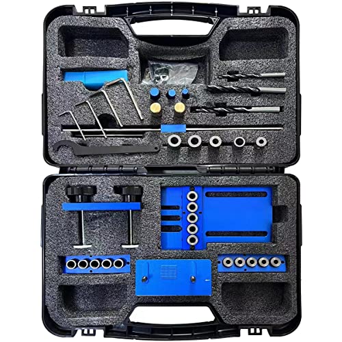 High Precision Dowel Jigs Kit with 5 Dowel Drilling Sleeves (6/8/10mm) ,Woodworking Drilling Locator Guide Kit for DIY Wood working