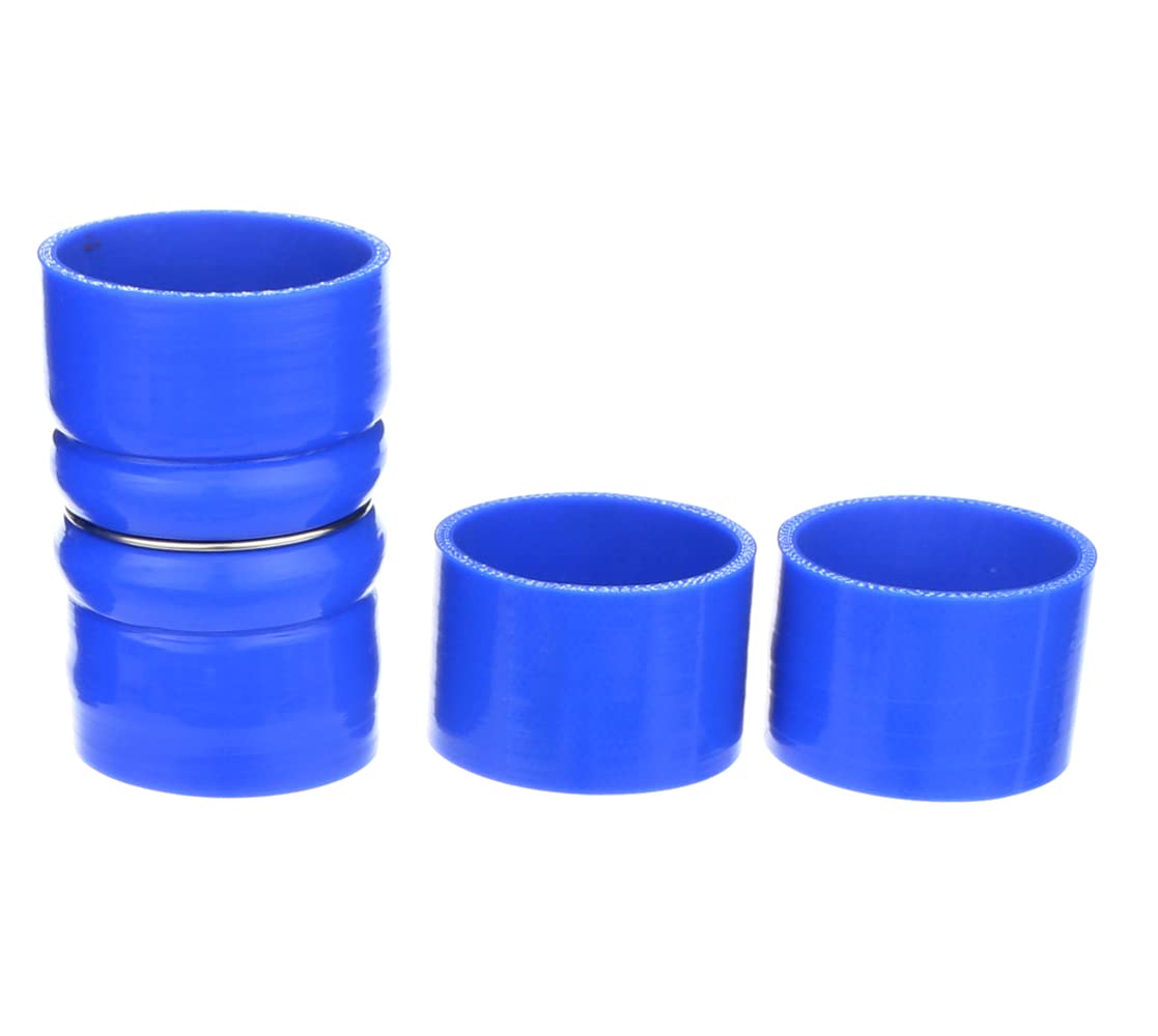 Heavy Duty High Temp Reinforced Silicone Intercooler Boots Kit with Hose Clamps Compatible with 1999.5 2000 2001 2002 2003 Super duty 7.3L Ford Powerstroke F-250 F-350 Turbo Diesel (blue)