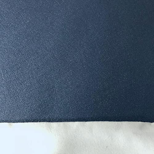 Silky Textured Faux Leather with A Gorgeous Sheen, Soft Satin Like Vinyl Fabric, Embossed Upholstery and DIY Craft Pleather Sheets – One Foot Cut 12”x54” (Blue)