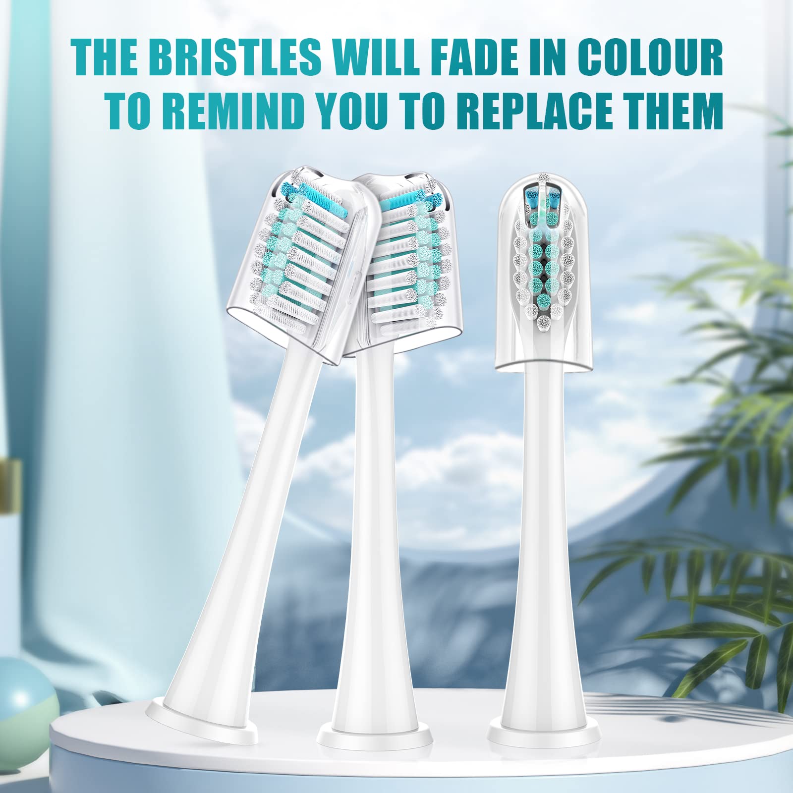 Replacement Toothbrush Heads for Philips Sonicare：8 Pack Sonic Replacement Compatible with Phillips Electric Brush HX3/6/9 4100 5100 6100 9900 C1 C2 W2 W3 G2 G3&More Plaque Control Snap-on