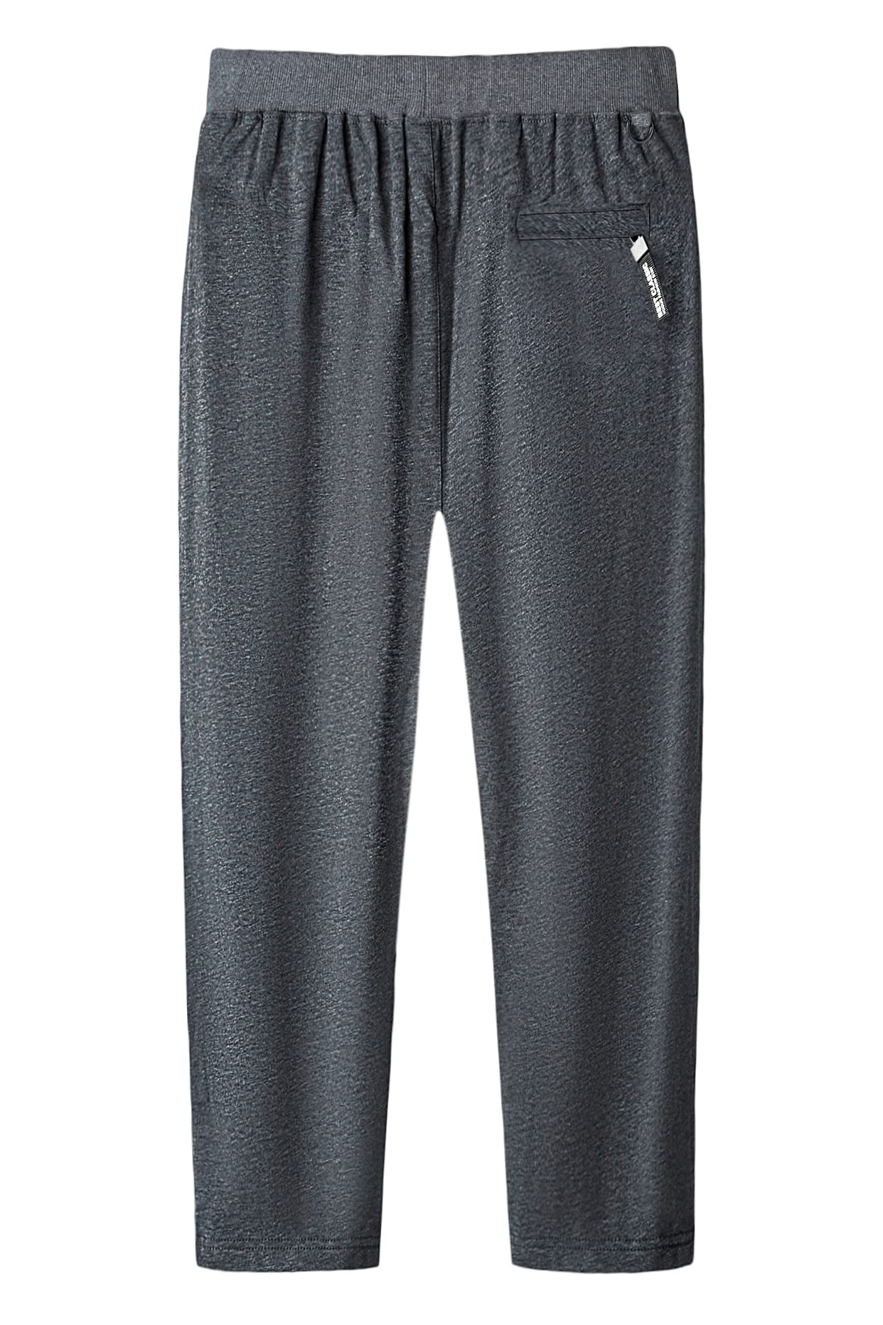 Luckyone Men's Winter Fleece Pants Sherpa Lined Sweatpants Heavyweight Warm Running Jogger Pants with Zip Pockets Keychain Grey