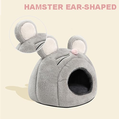 Hamster Sleeping Bed Hammock Baby USB Heating Pad Small Animals Adjustable Temperature Warm Hanging Bed for Hedgehog Rat Sugar Glider Squirrel Ferret Winter Nest Hideout Pet Accessories (grey)