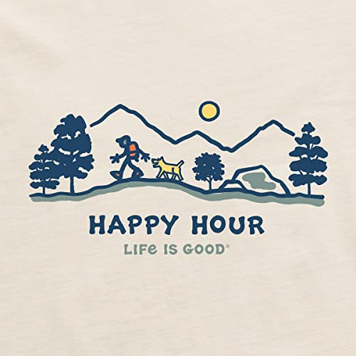 Life is Good. Men's Jake and Rocket LS Crusher Tee, Putty White