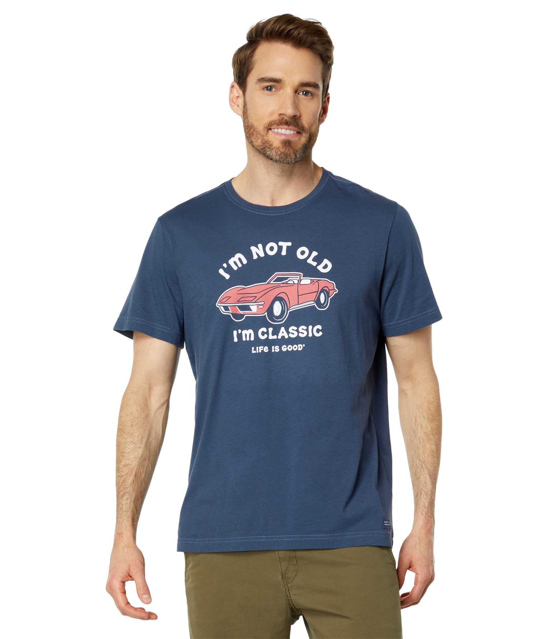 Life is Good. Men's I'm Not Old Sports Car SS Crusher-Lite Tee, Darkest Blue