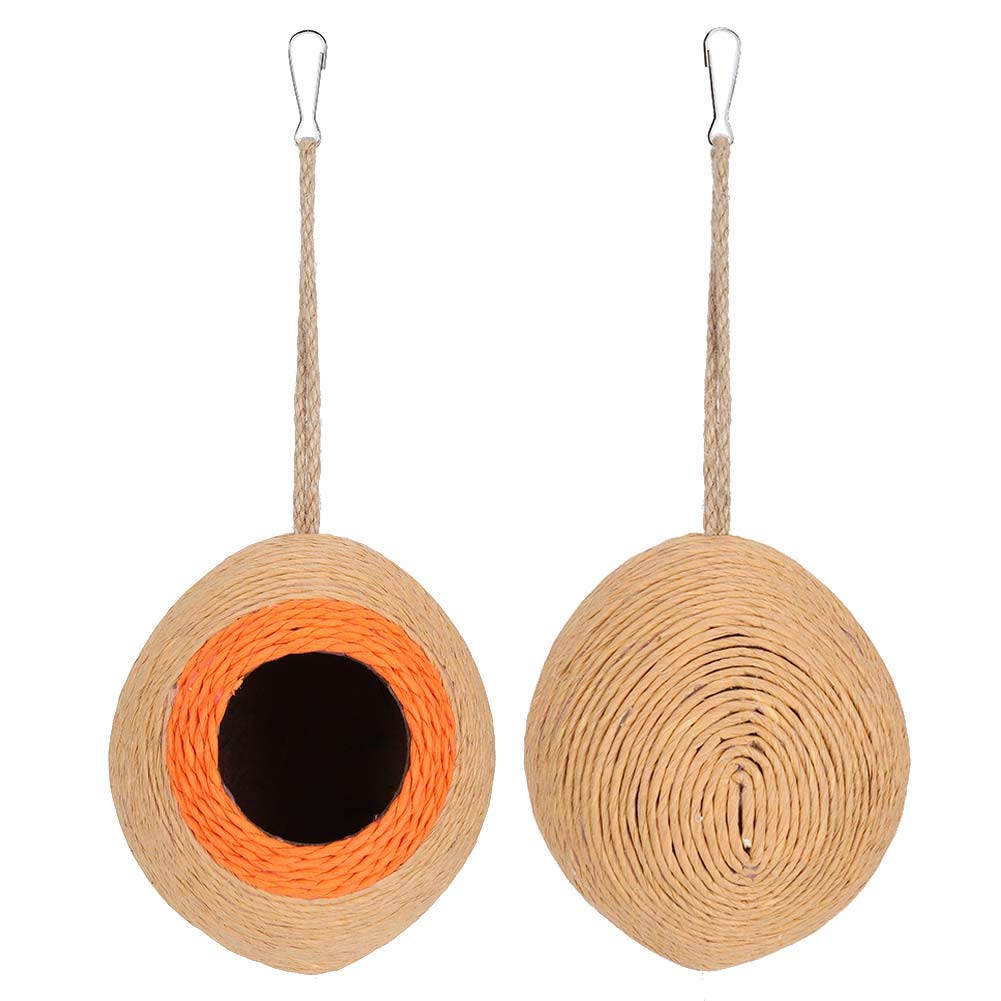 GLOGLOW Pet Bird Breeding Bed, Coconut Husk Round Sleeping Bed Hatching Birdhouses Hamster Breeding Nest Hideaway Toy