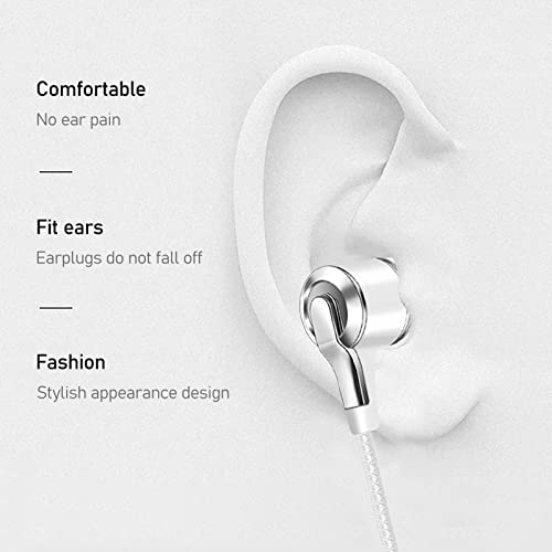 OCUhome H8 Wired Earphone - 1.1M 3.5mm Plug in-Ear Powerful Bass Wire Control Sport Earbuds Gaming Headset for Various Mobile Phone Pink