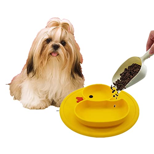 Multifunctional Pet Bowl Dog Cat Meal Plate Sub-Grid Silica Gel Suction Cup Food Bowl Multifunctional One-Piece Water Container Outdoor Portable Foldable Tray