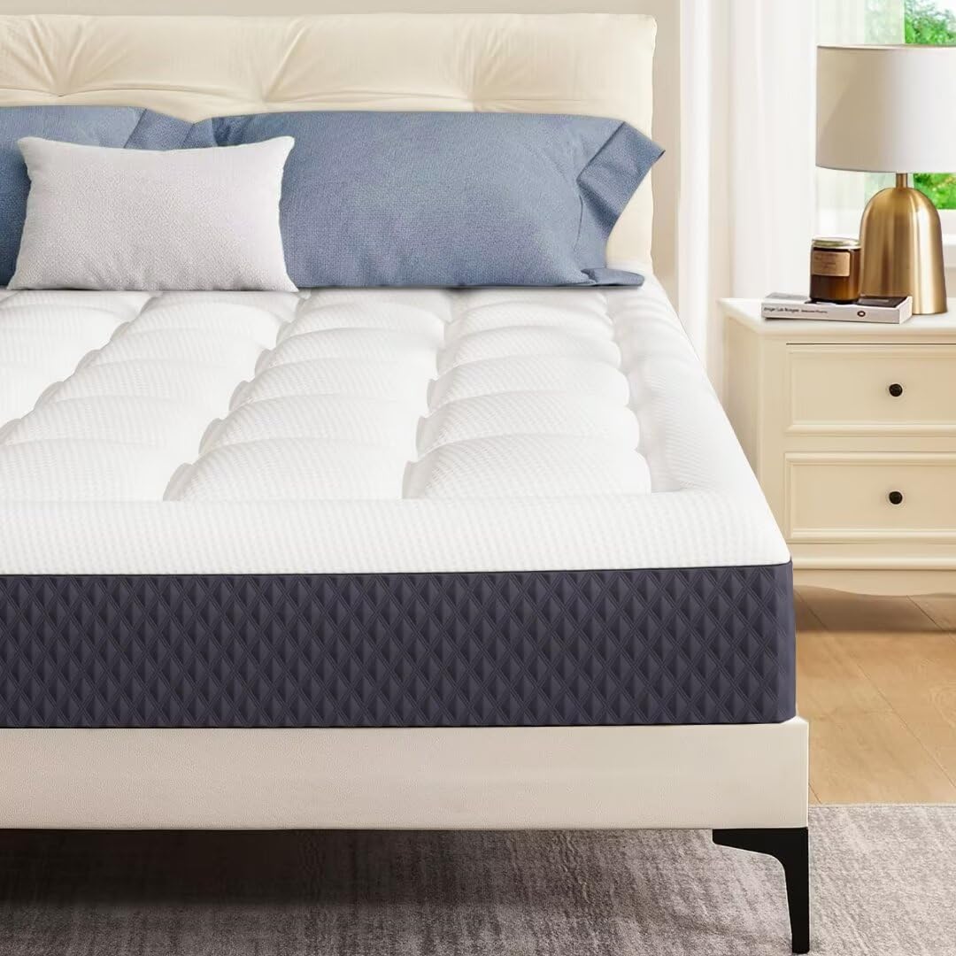 Topllen Full Size Mattress in a Box, Cooling Gel Memory Foam Mattress for Pressure Relief,Fiberglass-Free,CertiPUR-US® Certified,5inch
