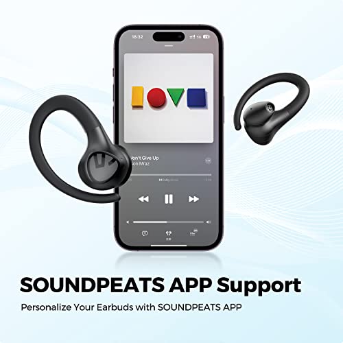 SoundPEATS Wings 2 Sport Wireless Earbuds Over-Ear Buds with Ear Hooks Bluetooth Headphones for Workout,Built-in Mic Headset,30H Play Back Earphones,IPX4