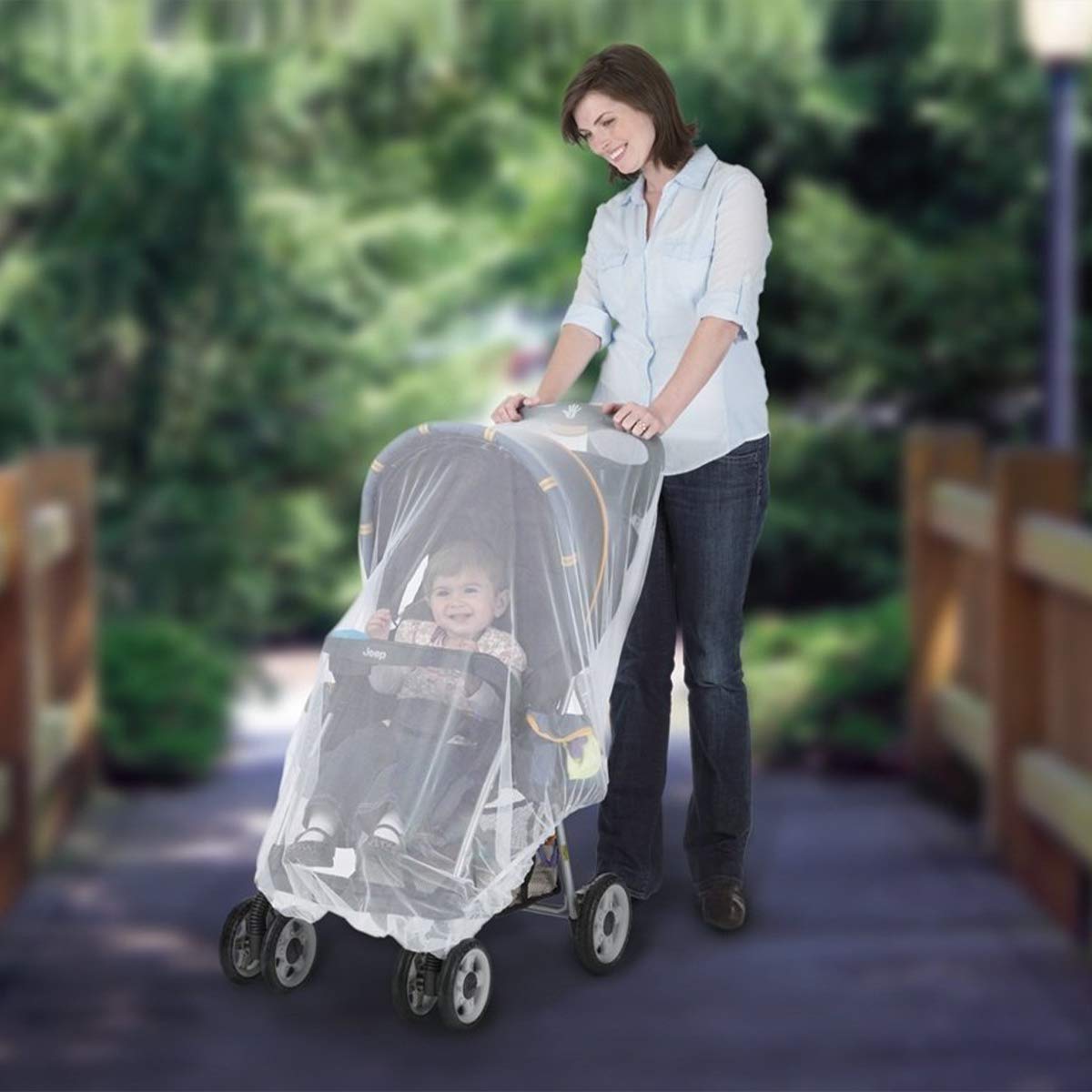 July miracle Mosquito Net Stroller for Baby Insect Protection to Car Seat Cradle, White