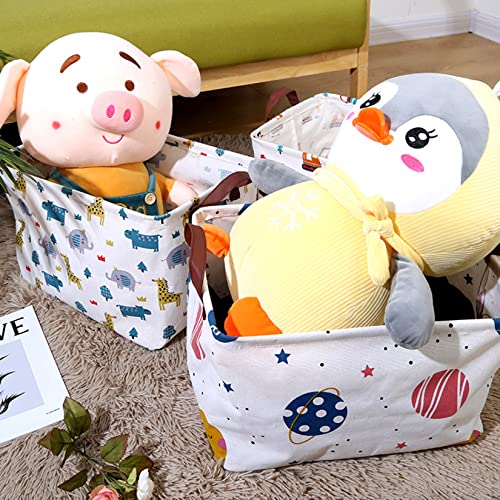 Rectangle Storage Baskets Canvas Fabric Organizer Bin for Kids Toys, Books, Clothes, Pets & Gifts - Perfect for Home/ Office / Nursery/ Shelves(Leaf)
