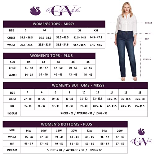 Gloria Vanderbilt Women's Avery Slim Pull on Pant, Black Rinse, 6 Short