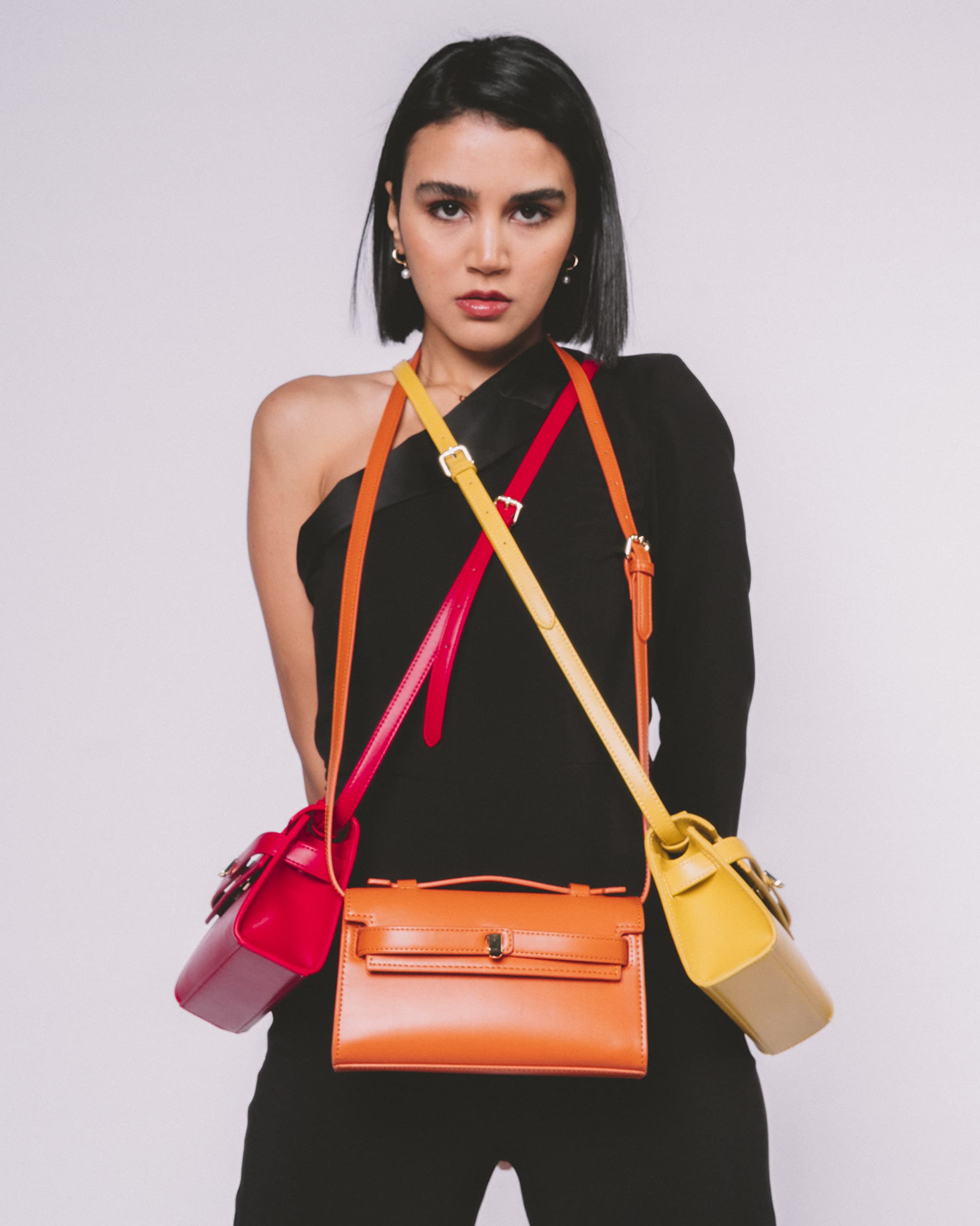 Levantine Women's KENDA Mini Flap Crossbody, Handbag, Top handle, mother's day gift (Caramel)