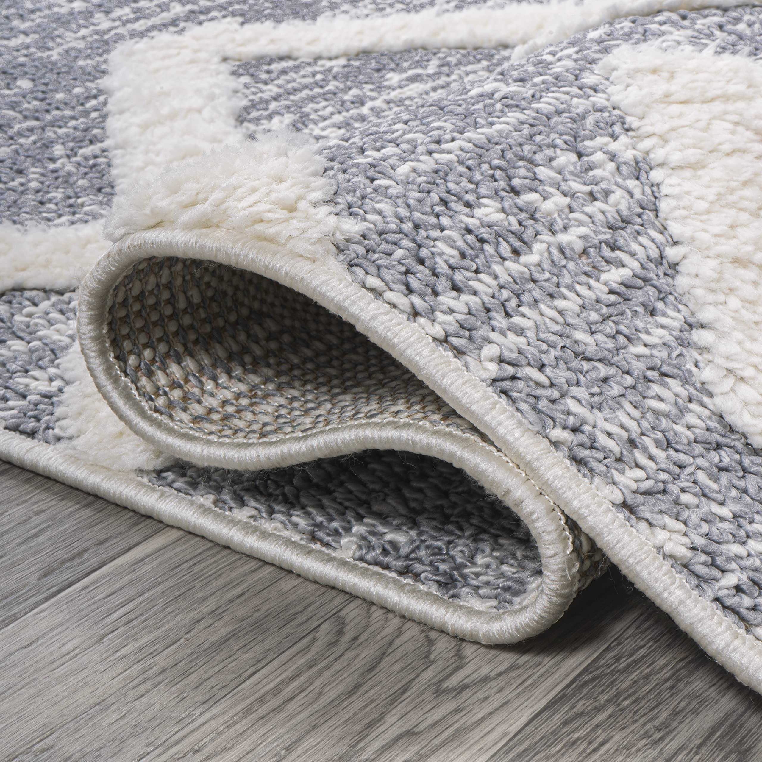 JONATHAN Y SNT104A-5 Monique Trellis High-Low Indoor Area -Rug, Modern, Contemporary, Bohemian Easy -Cleaning,Bedroom,Kitchen,Living Room,Non Shedding, Multi/Gray, 5 X 8