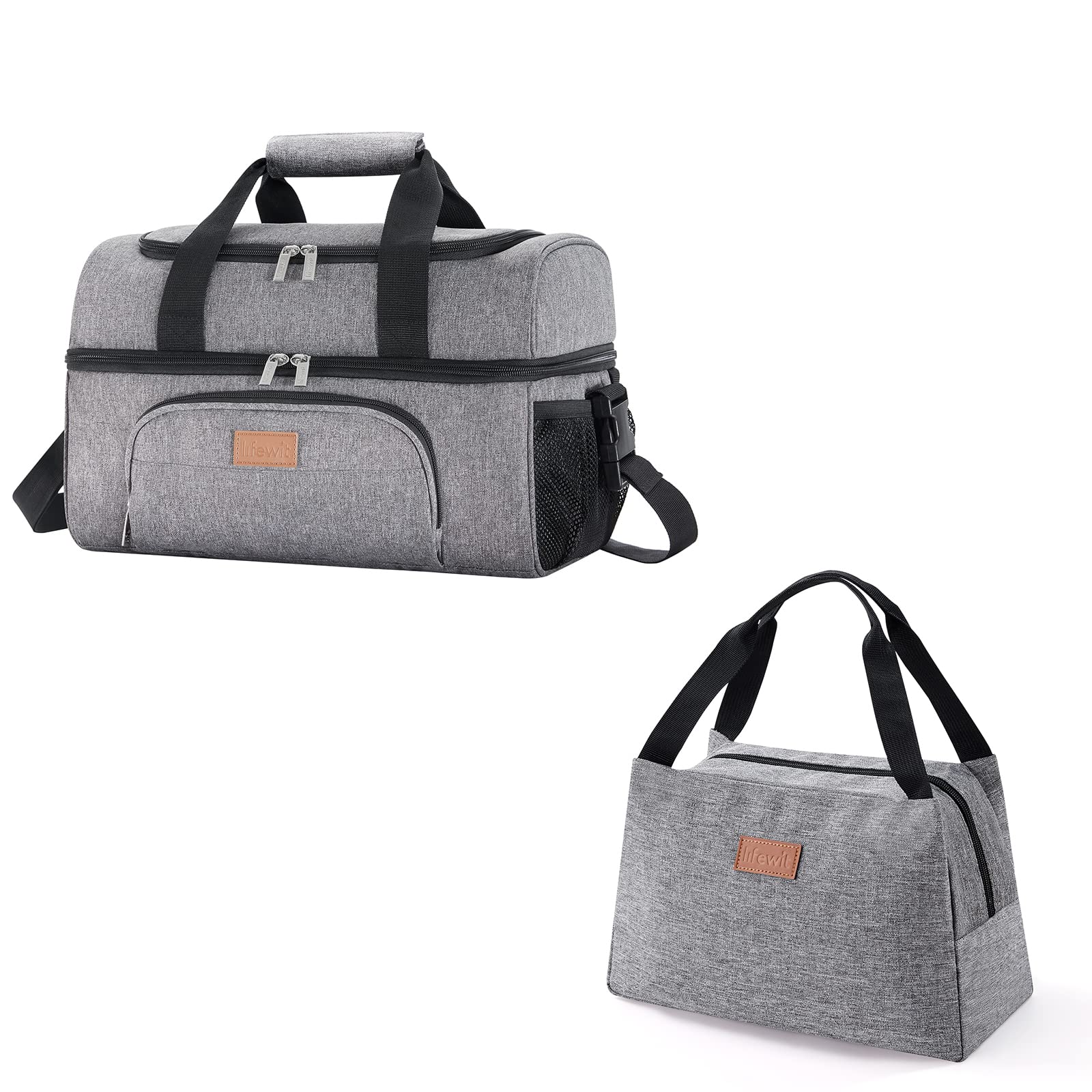 Lifewit 20L Cooler Bag, Bundle with 7L Lunch Bag, Grey