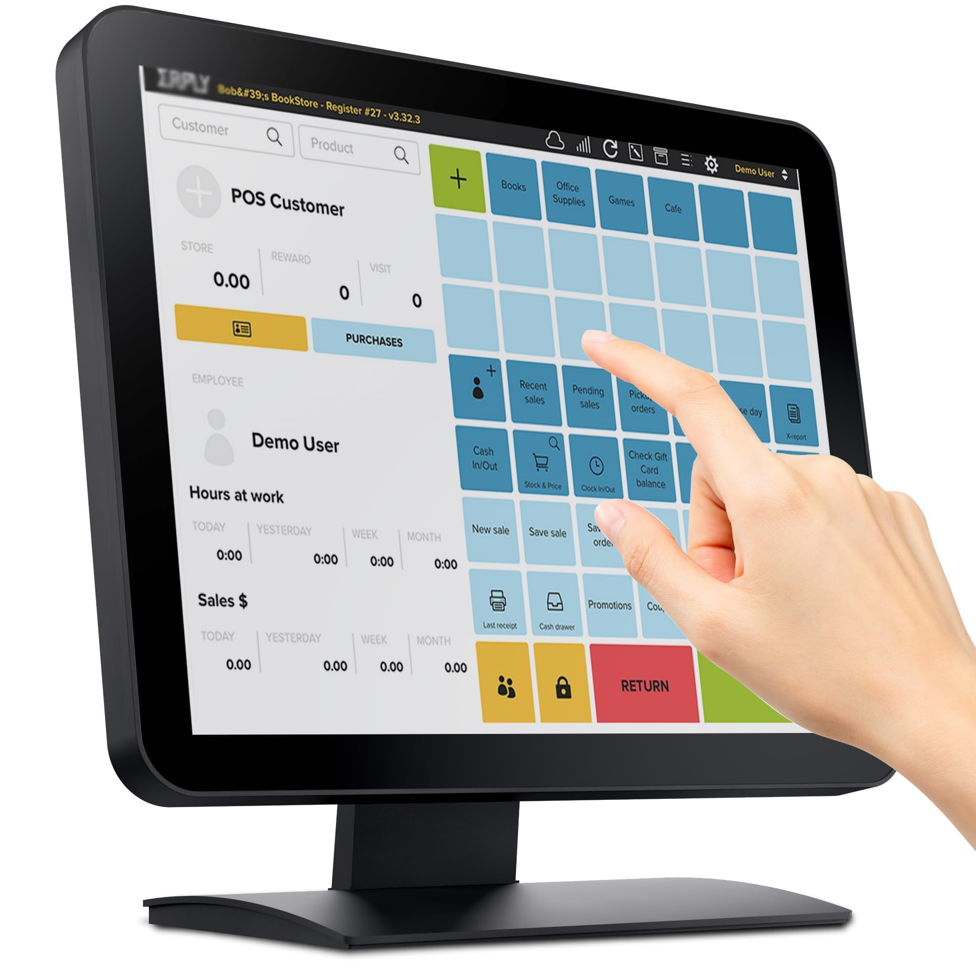 ORYX 17-inch Capacitive LED Multitouch Screen POS Monitor - Waterproof True Flat Seamless Design - USB Port, VGA & HDMI Input - Home, Office, Retail, Restaurant, Gym, Bar [No Driver Required]
