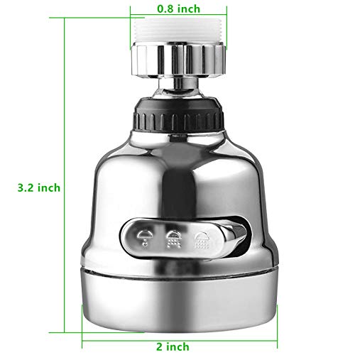 Movable Kitchen Faucet Head 360° Rotatable Faucet Sprayer Head Replacement Anti -Splash Tap Booster Shower and Water Saving Faucet for Kitchen (360° Faucet Head) Novsix