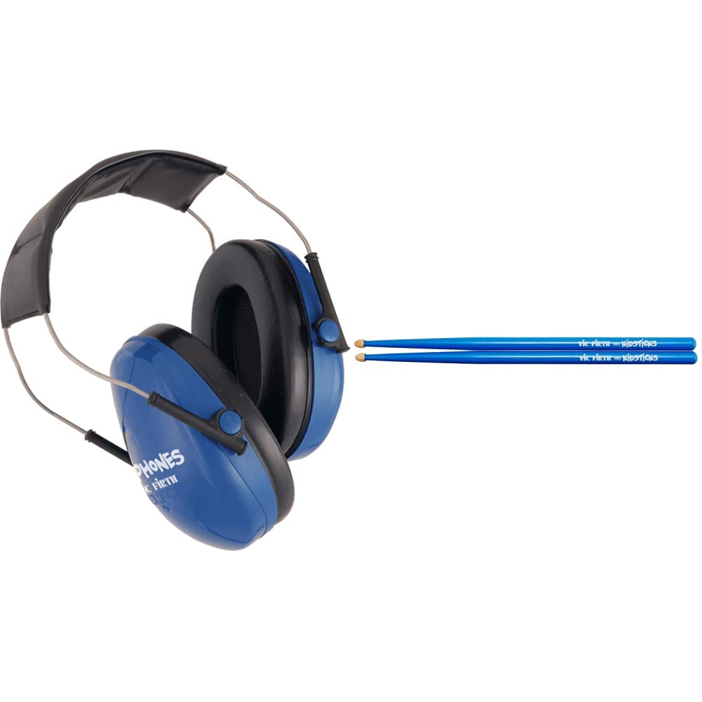 Other Vic Firth Kidphones Non-Electronic Isolation Headphones for Kids & Kidsticks, Blue