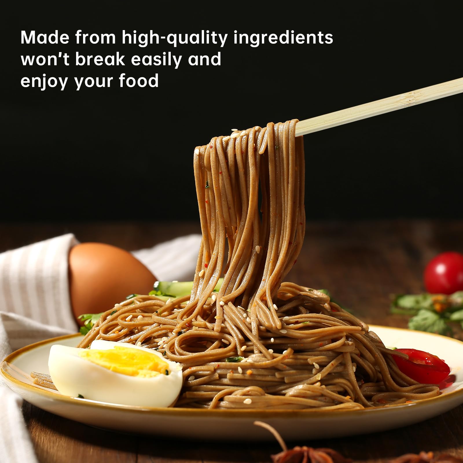 SSHAN Bamboo Chopsticks Disposable - Individually Wrapped Disposable Chop Sticks, Solid No Splinter Japanese Chopsticks (90 pairs)