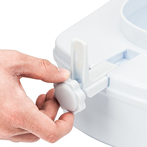 Ochine 4 Inch Raised Toilet Seat with Cover High Elevated Toilet Seat Locks onto Most Toilets Portable Raised Toilet Seat Portable Assistance Commode Seat Toilet Safety Seat (Ship from USA)