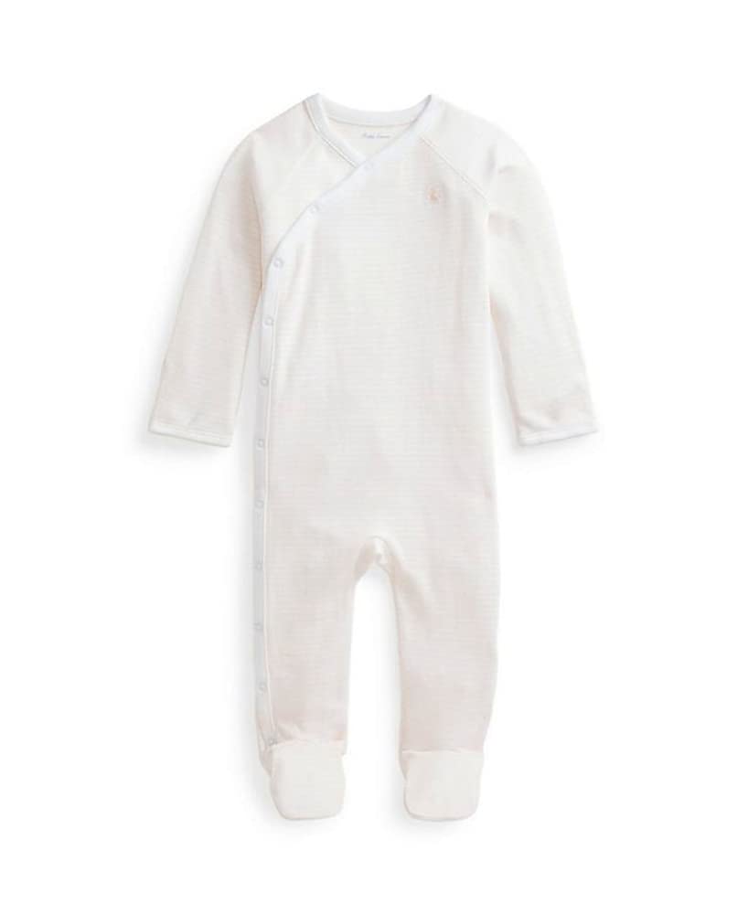 POLO RALPH LAUREN Baby Girls Gender Pink Striped Interlock Coveralls ( 3 Months )