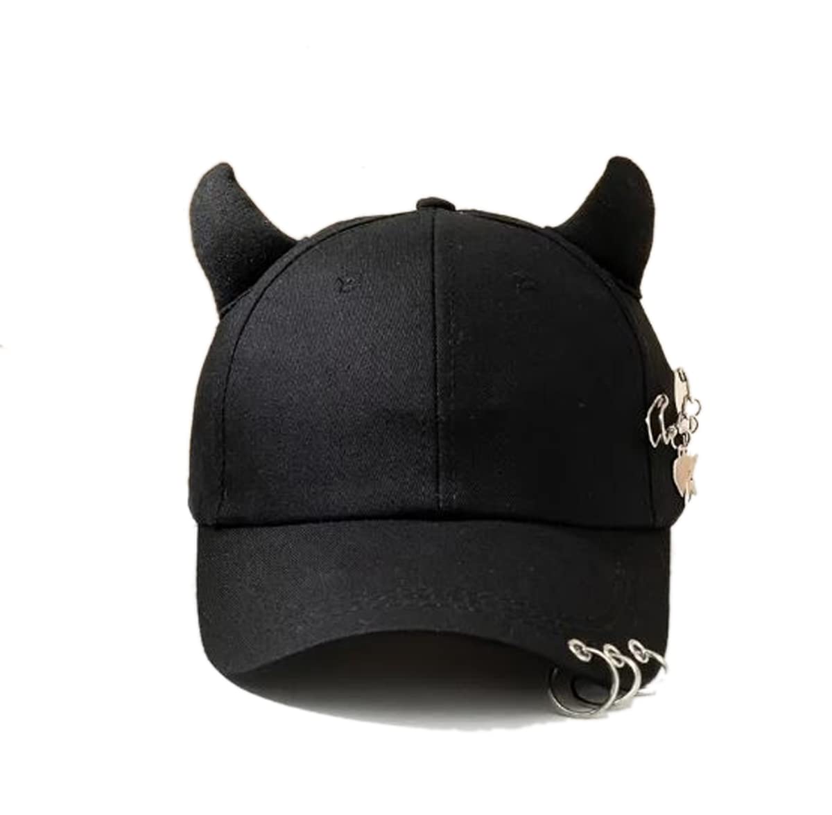 Lovely Baseball Cap Hat Beast with 3D Horns Adjustable Women Men Dad Festive Carnival Fitted Cap (Pin Baseball Cap) Multicolor