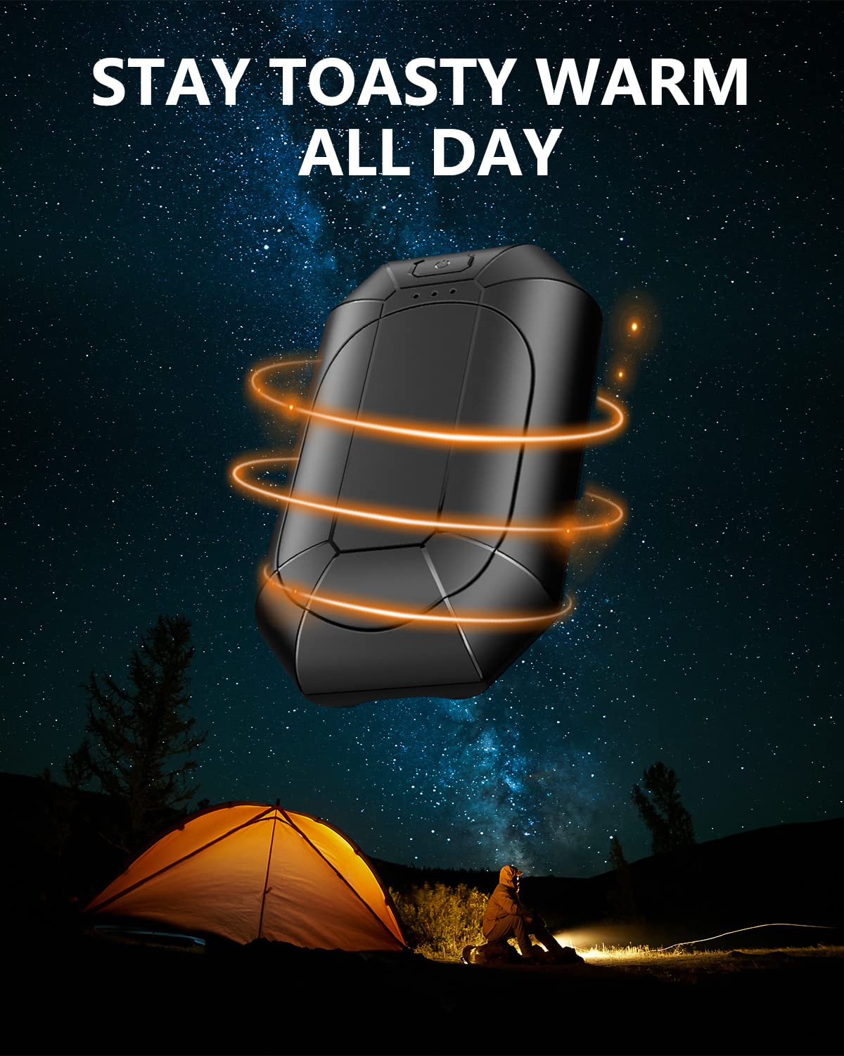 Hand Warmers Rechargeable, Dnaleao 2 Pack 4000mAh Electric Portable Pocket Heater, Heat Therapy Great for Outdoors, Hunting, Golf, Camping, Warm Gifts(Black)