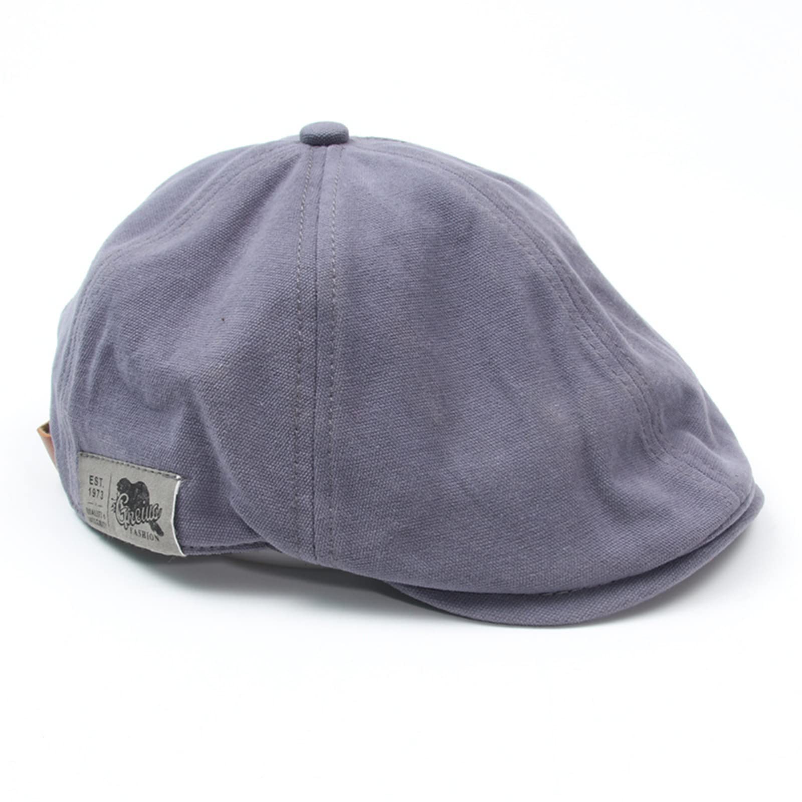 Men's Beret Hat Cotton Newsboy Berets Flat Caps Adjustable Classic Vintage Duckbill Buckle Cabbie Cap Gray