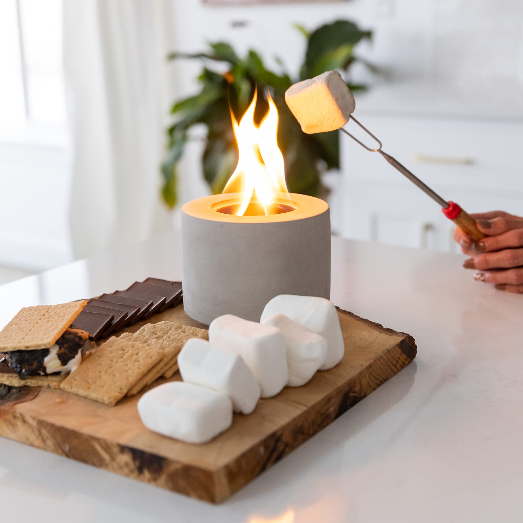 Napoli Tabletop Fire Pit. Indoor Fire Pit and Balcony Decor. 5" Table Top Fire Pit Bowl, Rubbing Alcohol Fueled Concrete Firepit. Mini Fire Pit, Tabletop Fireplace, Smores Maker, Portable Fire Bowls …