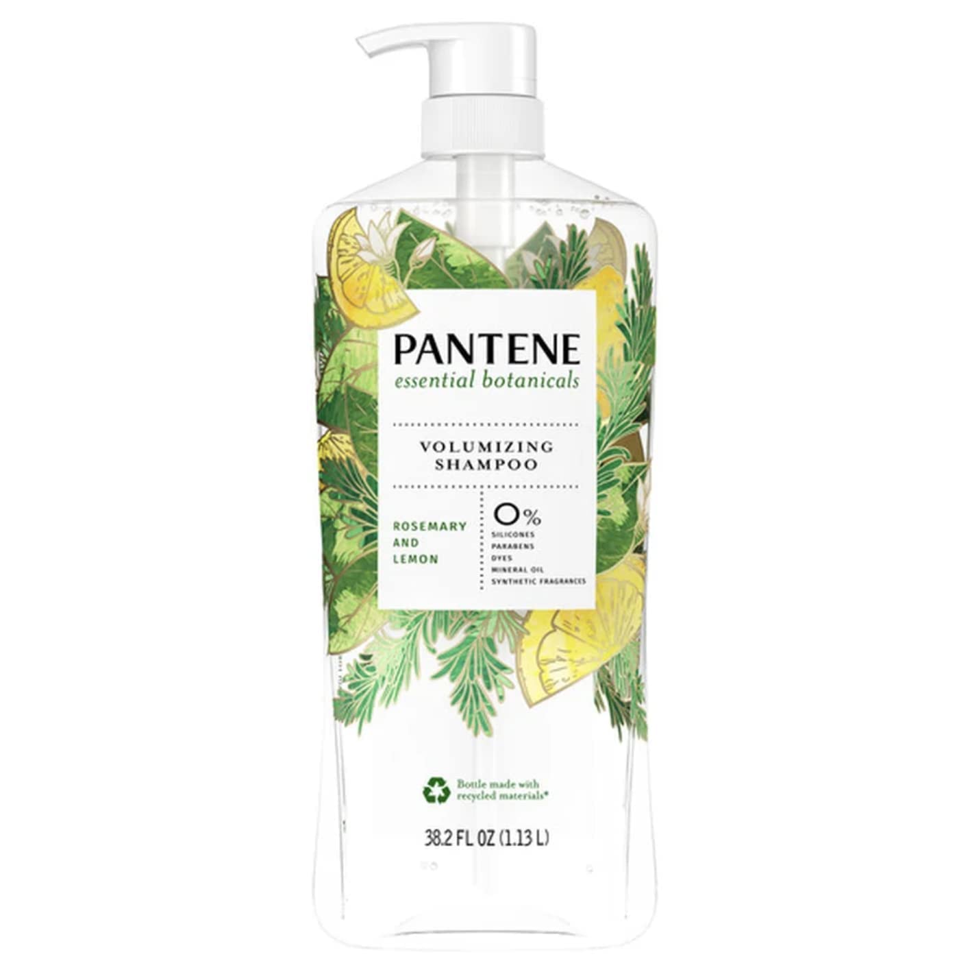 Pantene Essential Botanicals Rosemary and Lemon Volumizing Shampoo and Conditioner Set, 38.2 fl oz each