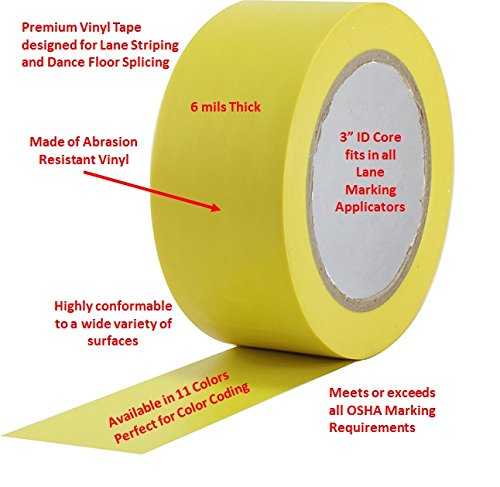 ProTapes Pro 50 Premium Vinyl Safety Marking and Dance Floor Splicing Tape, 6 mils Thick, 36 yds Length x 2" Width, Clear (Pack of 1)