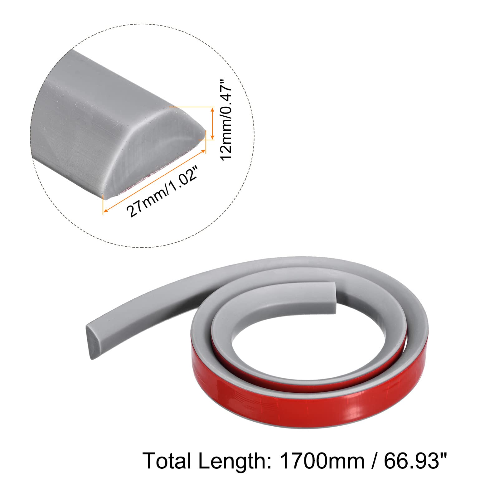 uxcell Collapsible Shower Water Barrier, 67 Inch Self-Adhesive Shower Corner Water Guard for Kitchen Countertop Cooktop Bathroom Tub to Keeps Dry and Wet Separation, Grey