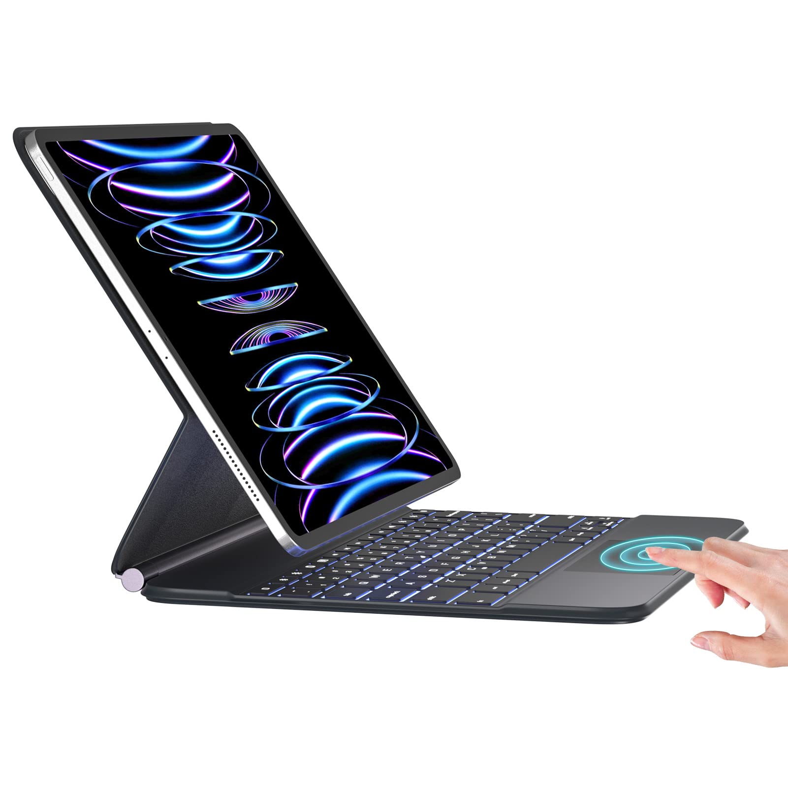 NOKBABO ipad Pro 12.9 Magic case with Keyboard,Multi-Touch Trackpad,Backlight,Wireless Magnetic Keyboard case for iPad Pro 12.9 inch 6th/5th/4th/3rd Generation- Black