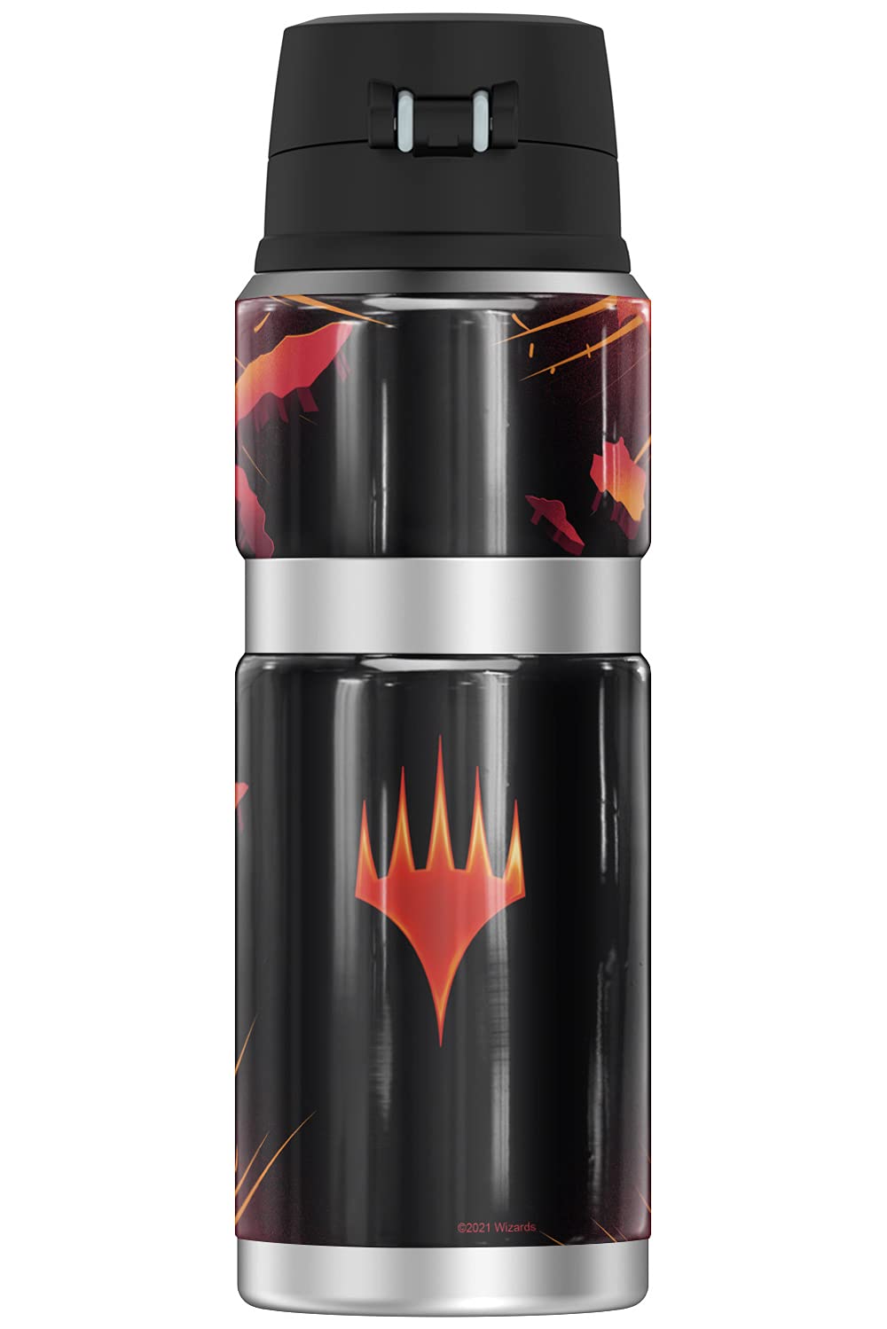 Magic The Gathering Red Mana Stylized THERMOS STAINLESS KING Stainless Steel Drink Bottle, Vacuum insulated & Double Wall, 24oz