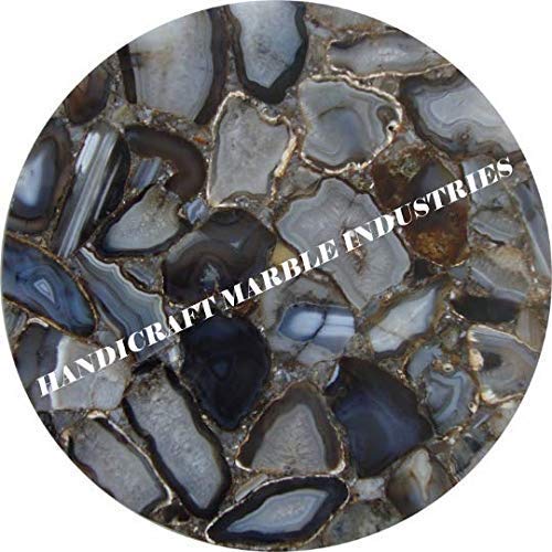 Natural Brown Agate Stone Round 30" x 30" Inch Coffee Table Top, Dark Brown Agate Stone Centre Table Top, Agate Stone Round Dining Table Top, Pronounce Agate, Piece Of Conversation, Family HeirLoom