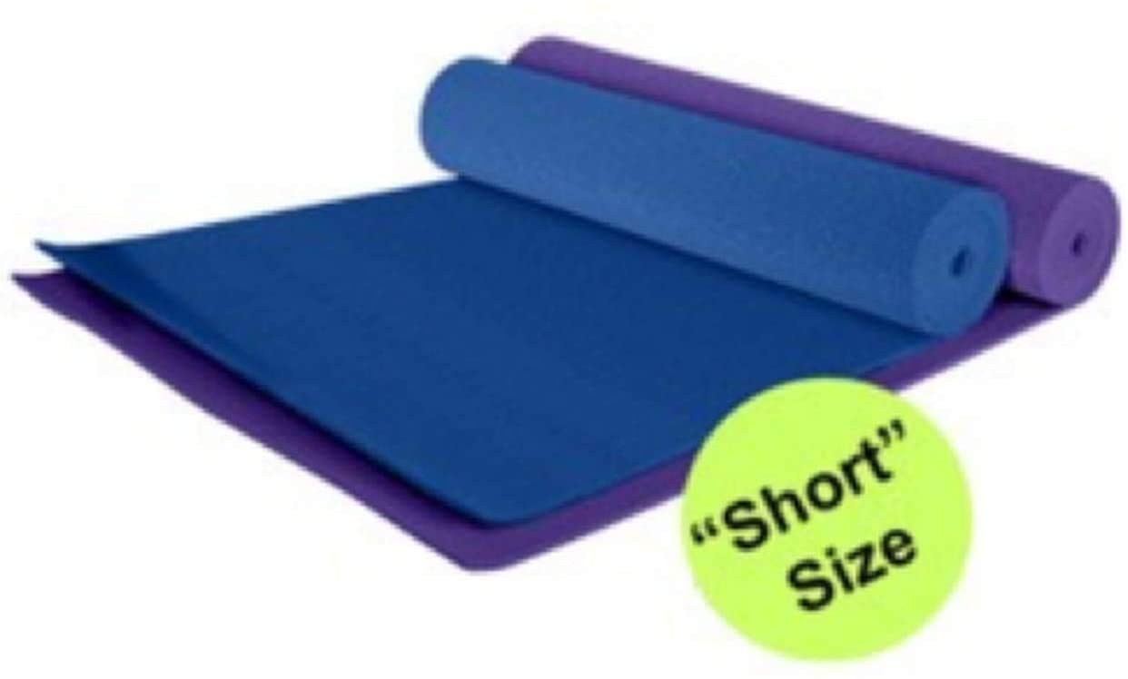 Hello Fit - Kid's Short Yoga Mats - Available in Packs of 1, 2 or 4 Mats (60" x 24" x 1/8")(4mm) (Blue, 2-Pack)