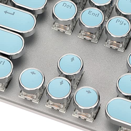 Mechanical Keyboard, 104 Keys Blue Switch RGB Backlight Ergonomic Keyboard Retro Steampunk Round Mechanical Gaming Keyboard for Windows for Linux for OS X(Blue)
