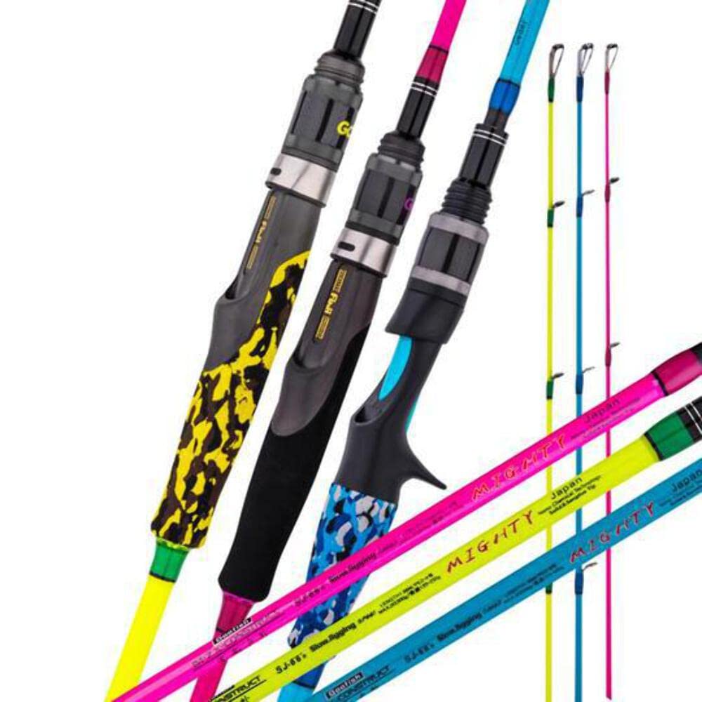 GOOFISH® Pink 6'6"(195cm) Saltwater Slow Pitch Jigging Rod PE1-2 Jig 60-200g-Spinning