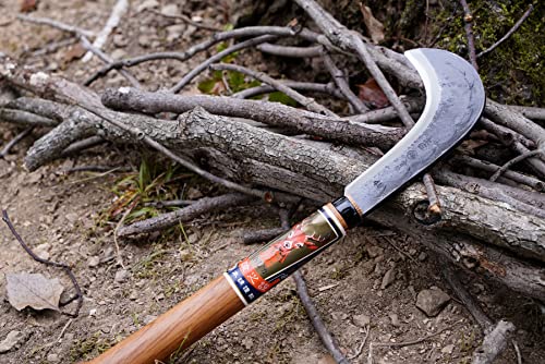 OJIKA" Billhook Double-Edged Aogami Steel Blade Forestry Japan Tools 16.9inch