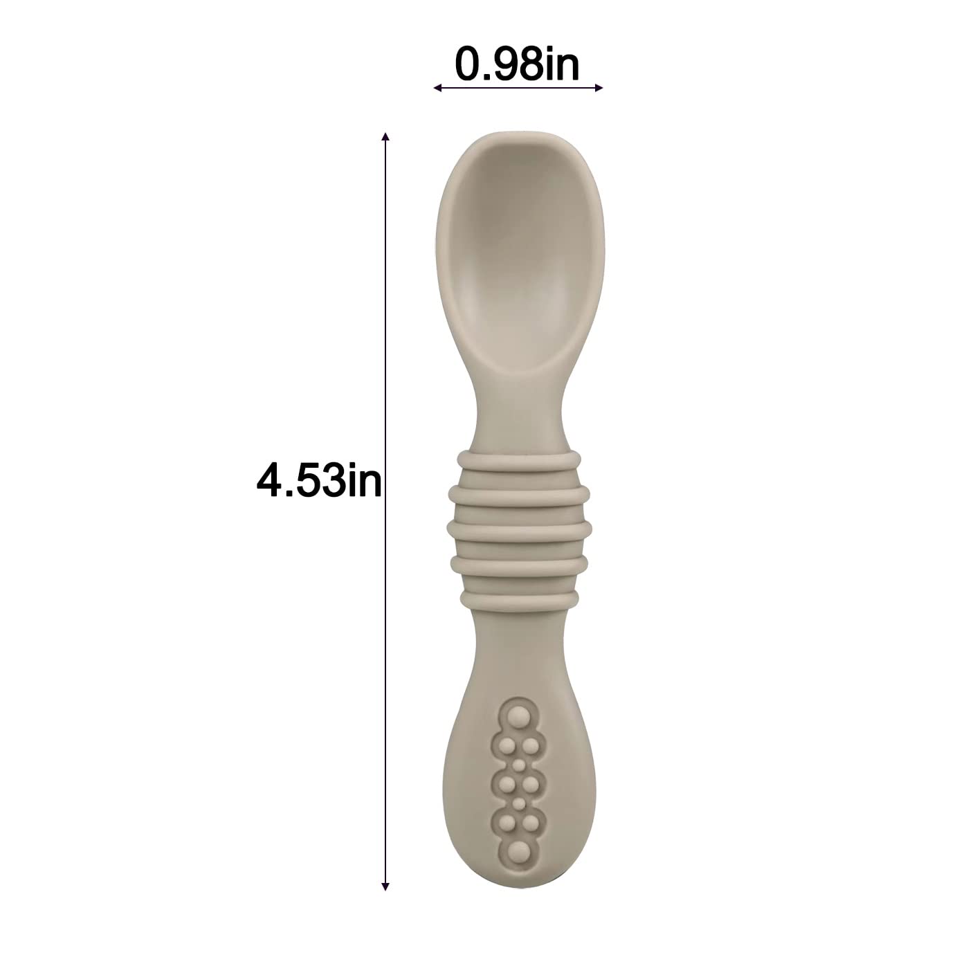 PandaEar 3 Pack Baby Led Weaning Spoons| Silicone Baby Spoons Self Feeding Utensils, Toddler Infant Feeding Spoon First Stage