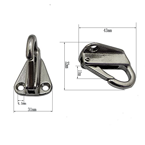 LMMDDP 5pcs Stainless Steel 316 Spring Hook Snap Attach Rope Boat Sail Tug Ship marine Hardware