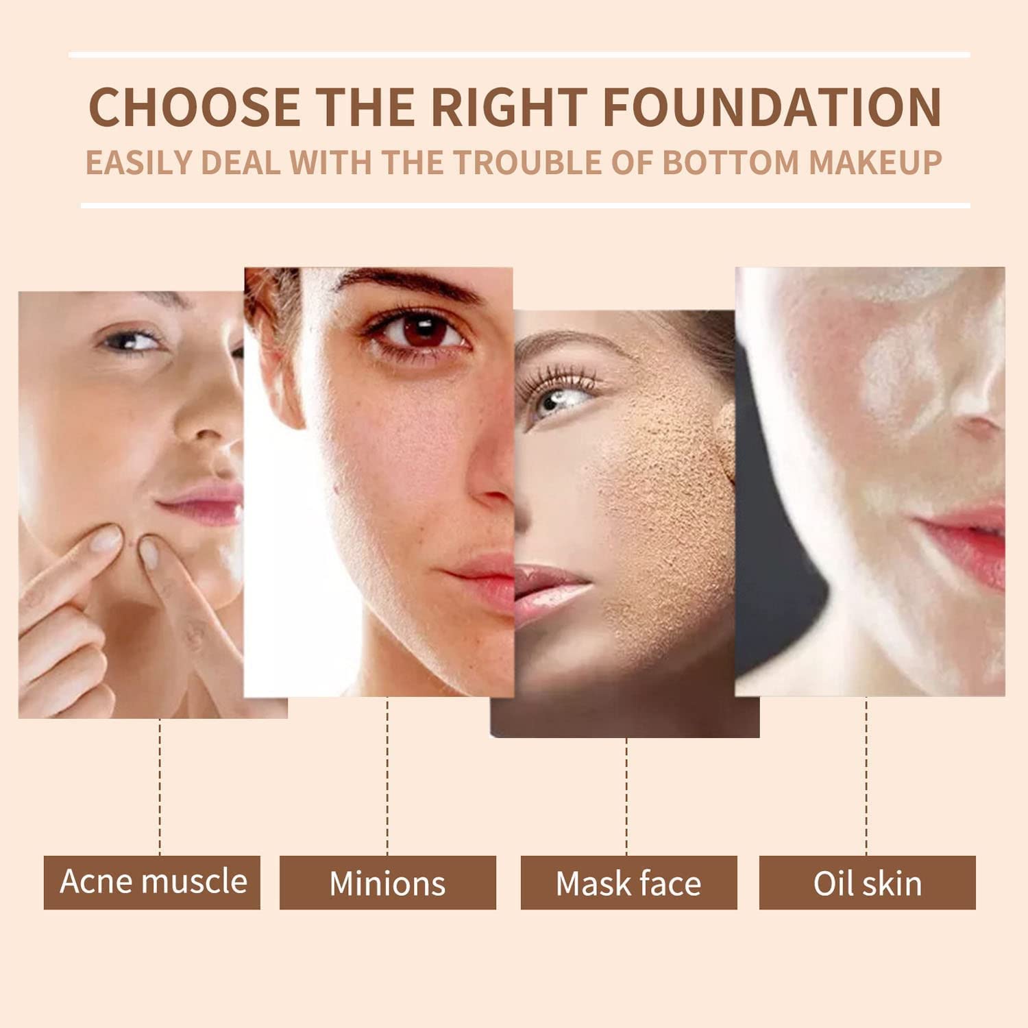 Mushroom Head Air Cushion CC Cream Foundation Moisture CC Cream BB Cream Makeup Moisturizing Concealer Long Lasting Even Skin Tone Makeup Base Primer with Mushroom Sponge (Buff Beige)