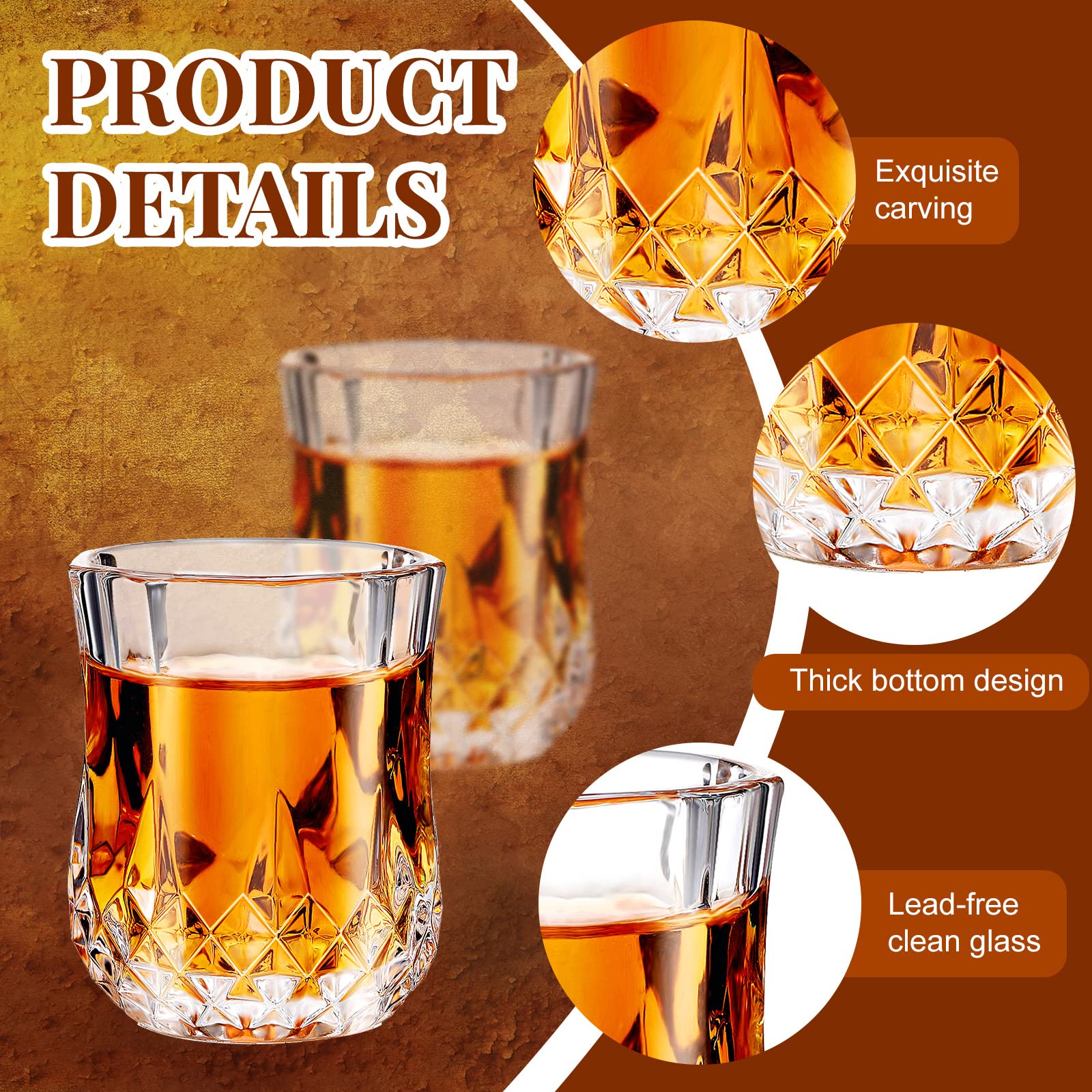 Meanplan 1.7oz Mini Shot Glasses Set Tasting Glasses Heavy Base Clear Shot Glass Cute Cordial Glasses Mini Wine Glasses for Serving Whiskey, Wine, Juice (24 Pieces)
