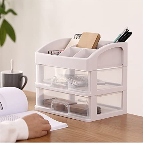 PDGJG Desktop Storage Box Cosmetics Multi-layer Drawer Type Household Dust-proof Storage Box Simple And Transparent Finishing Rack ( Color : D )