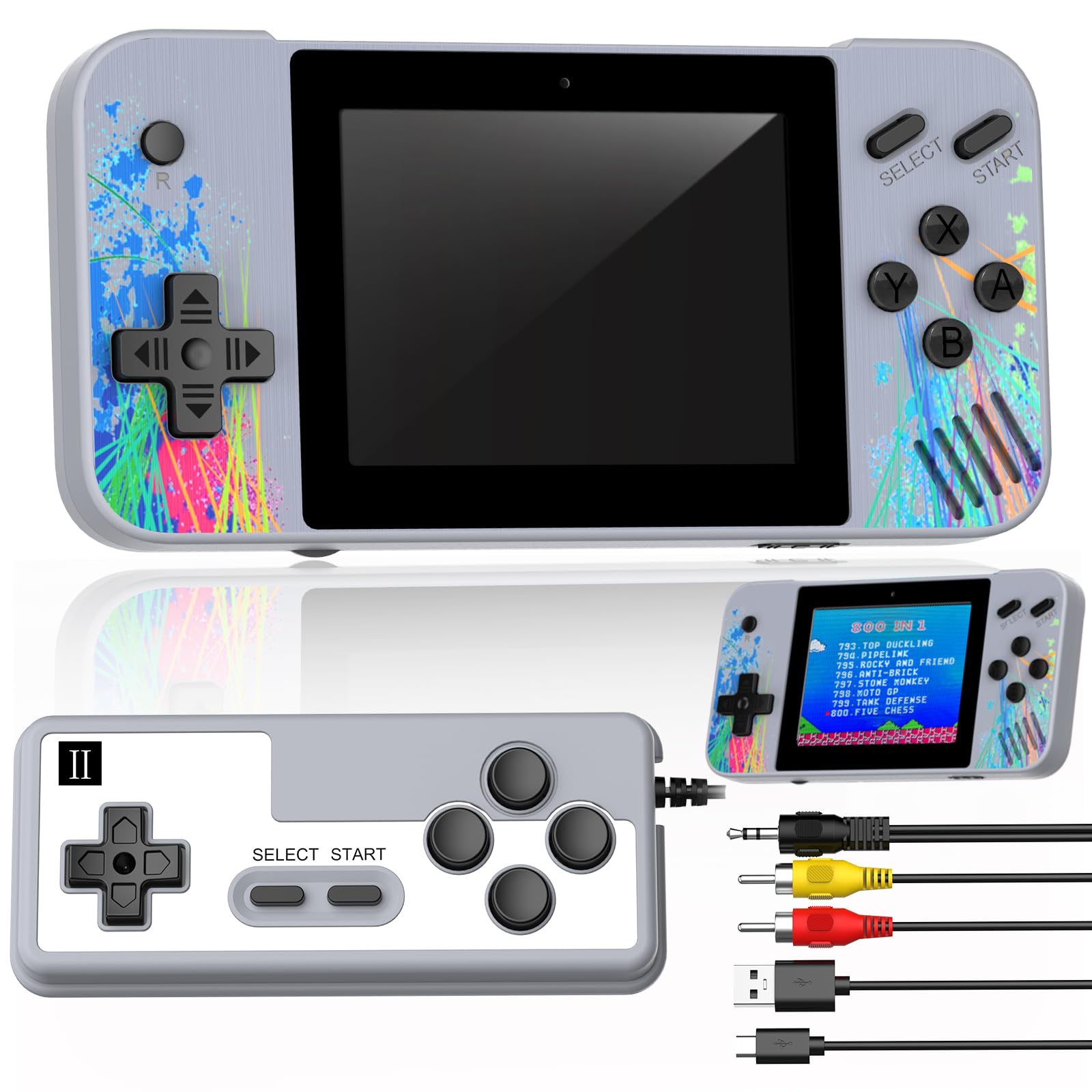 Handheld Game Console with 800 Classical FC Games 3.5 inch Color Screen 1200mAh Rechargeable Battery Support for Connecting TV and Two Players Coniengk Portable Retro Video Game Gift for Kids